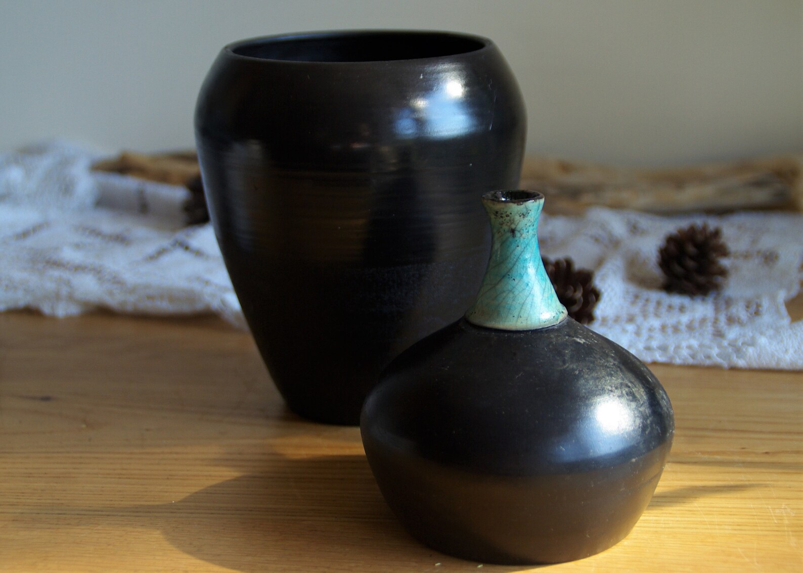 Raku Pottery Botle Turquoise Raku Ceramic Vase Effect of a - Etsy