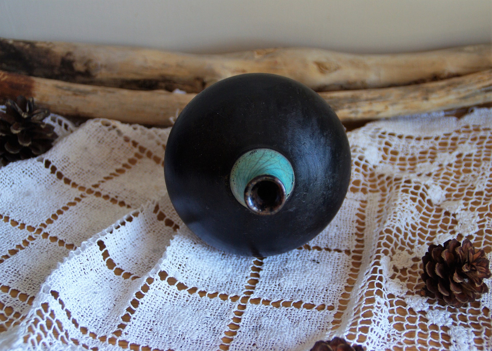 Raku Pottery Botle Turquoise Raku Ceramic Vase Effect of a - Etsy