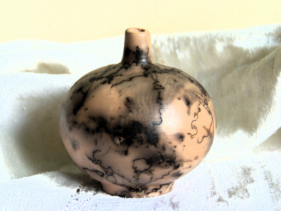 Horse Hair Raku Ceramics Black&carmel Raku Ceramics Vase Was Born in ...