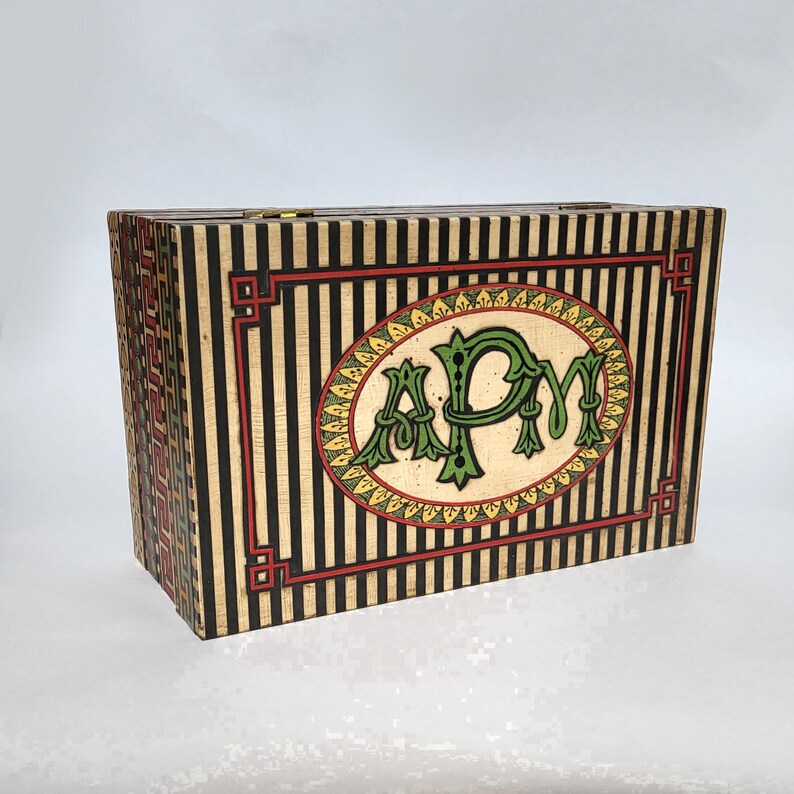 Large Monogrammed Decoupage Box - Etsy