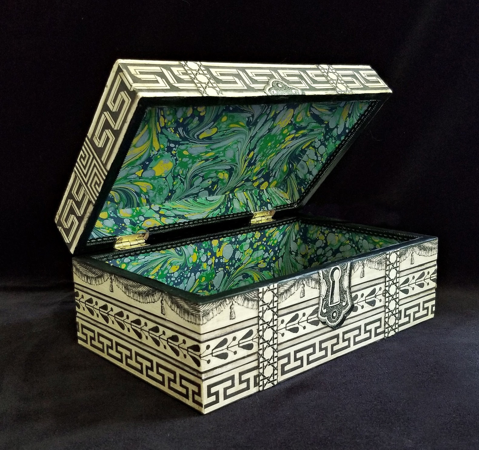 Hand Painted Decoupaged Box - Etsy