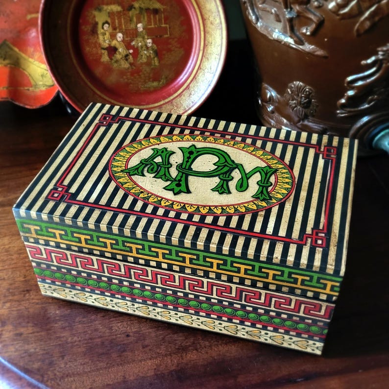 Large Monogrammed Decoupage Box - Etsy