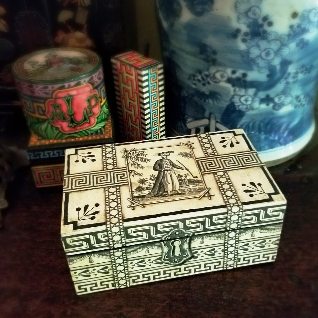 Hand Painted Decoupaged Box - Etsy