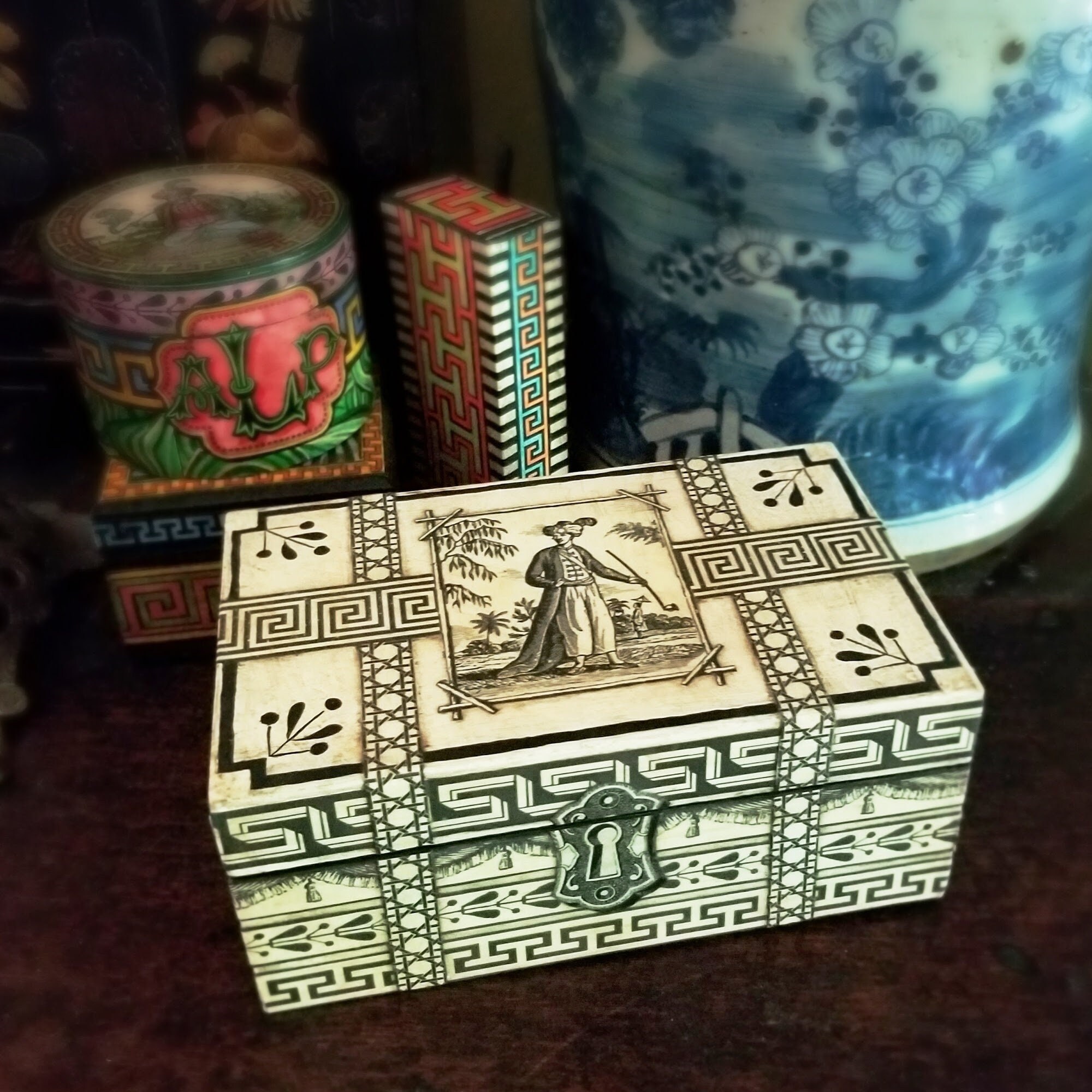 Hand Painted Decoupaged Box - Etsy