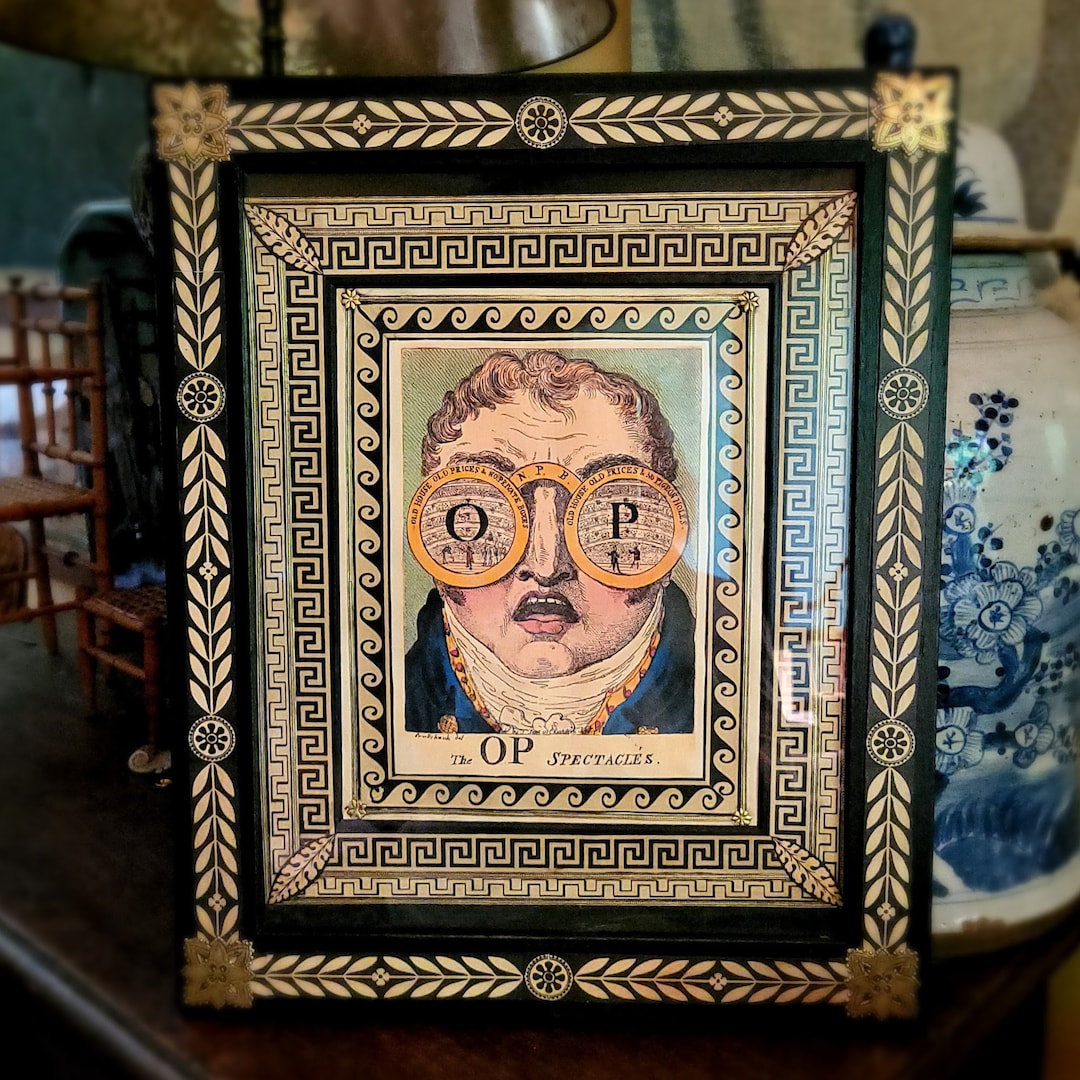 The OP Spectacles. Georgian Print With Decoupaged Framing. - Etsy