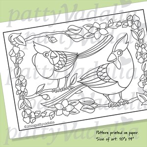 Punch Needle Pattern, Cardinals, Paper Pattern, Rug Hooking, Crewel ...