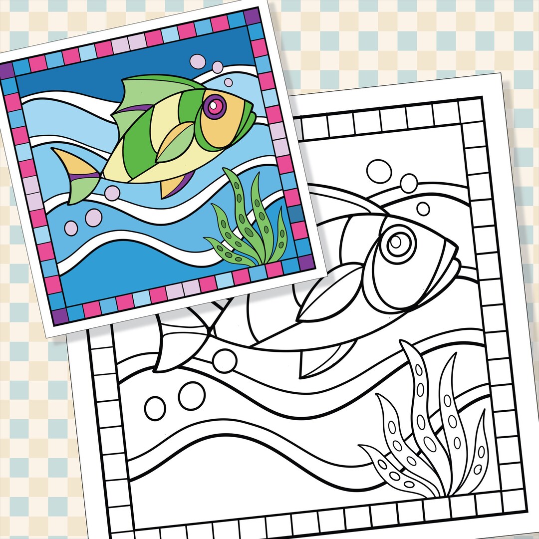 Fish Punch Needle Pattern, Paper Pattern, 10x10, Color Guide - Etsy