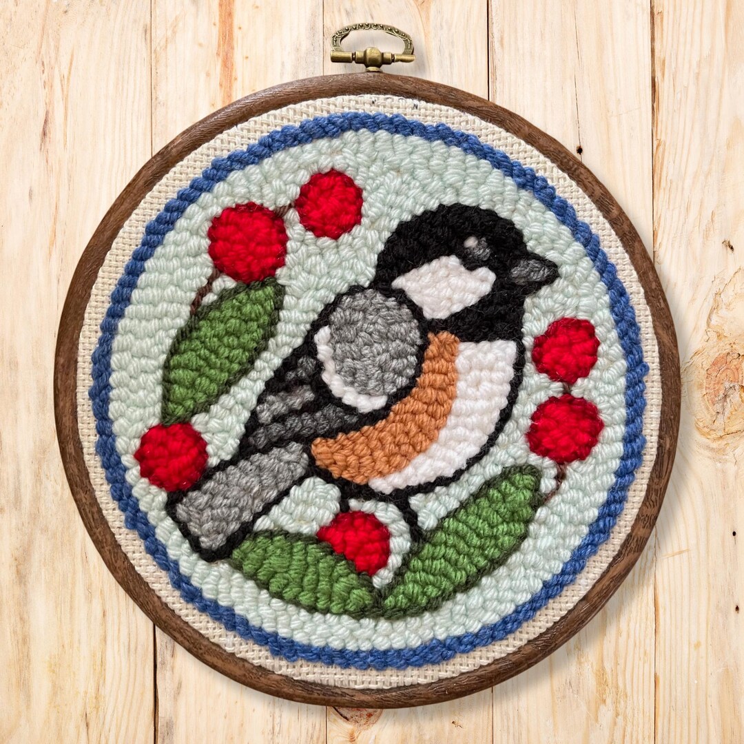 Chickadee Punch Needle Kit, Complete Kit, Joy and Communication Symbol ...