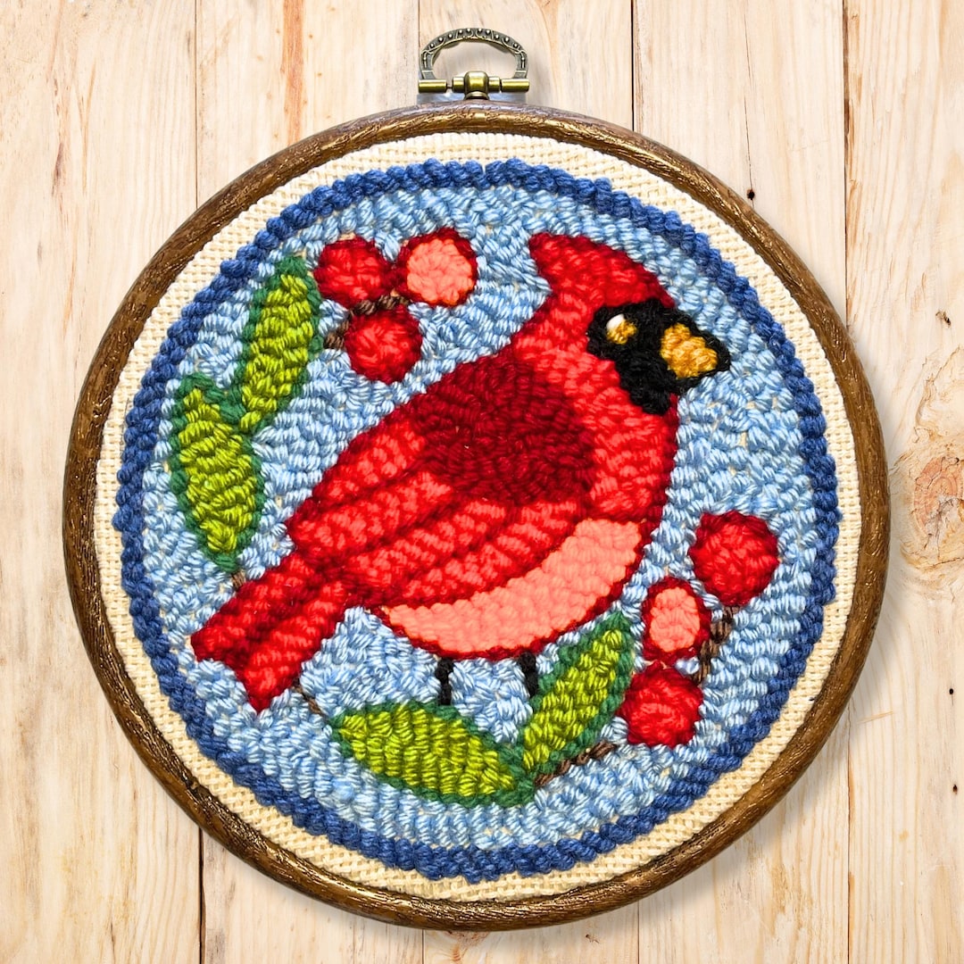 Cardinal Punch Needle Kit, Valentines Day Gift, Mothers Day, Hope and ...