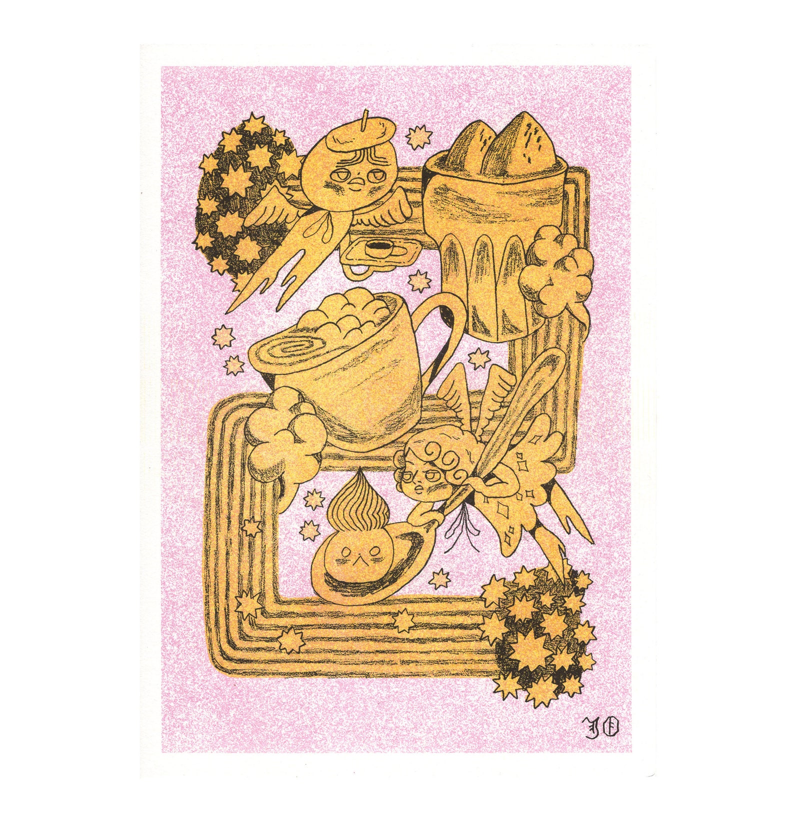 Coffee Angels High Quality A4 Riso Print Original | Etsy UK