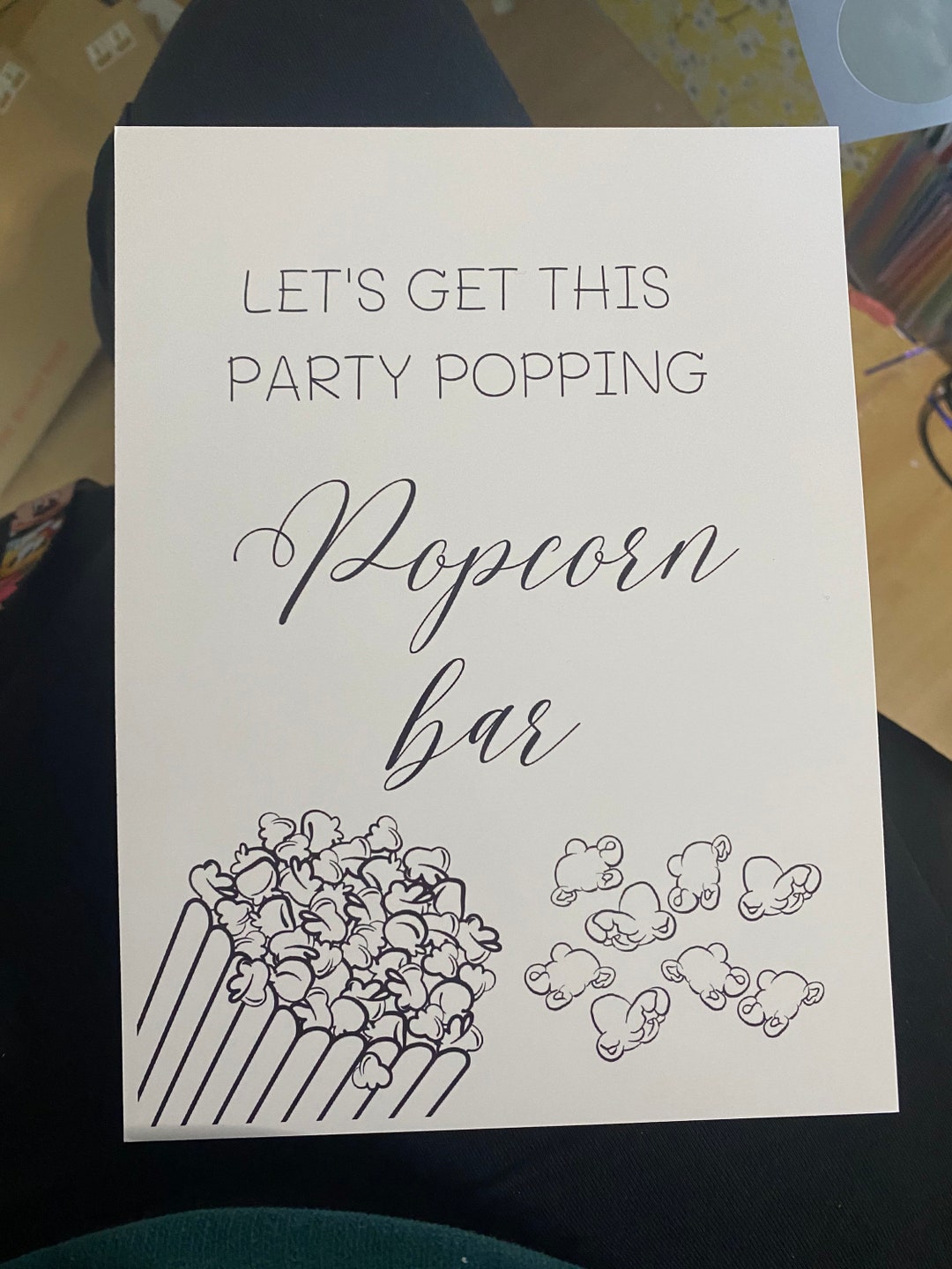 A4 Popcorn Bar Print - Etsy