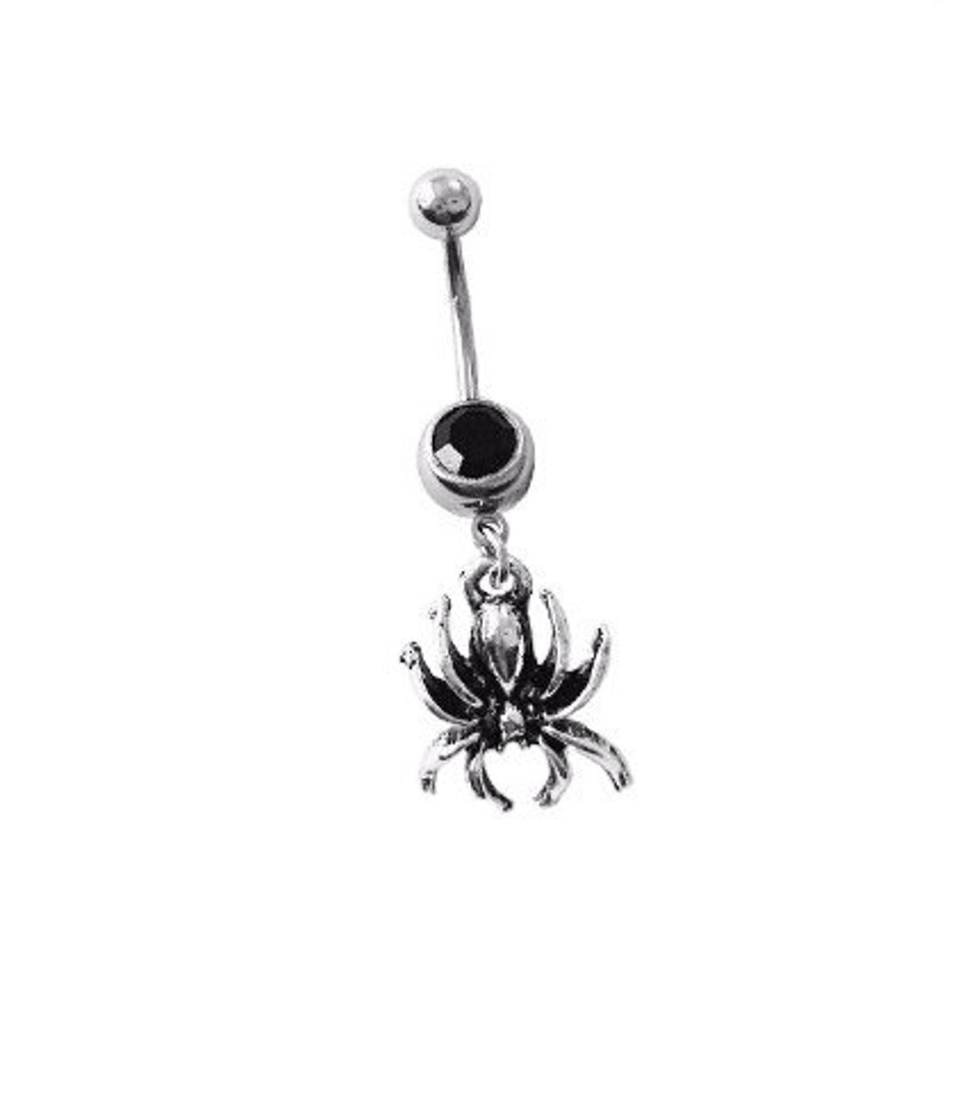 Spider Belly Button Ring, Gothic Belly Button Ring, Gothic Body Jewelry ...
