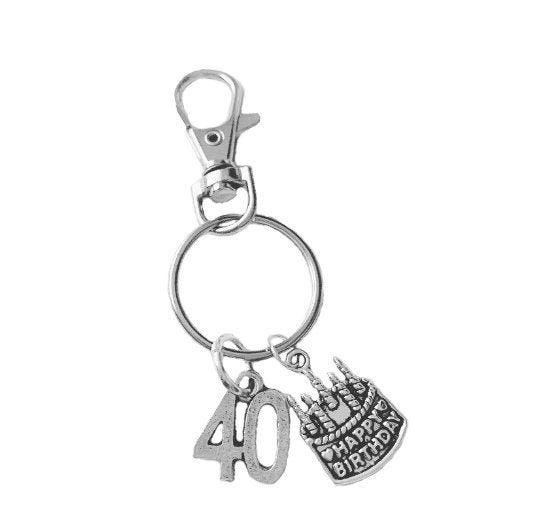 40th Birthday Keyring, 40th Birthday Keychain, 40 Birthday Keepsake ...