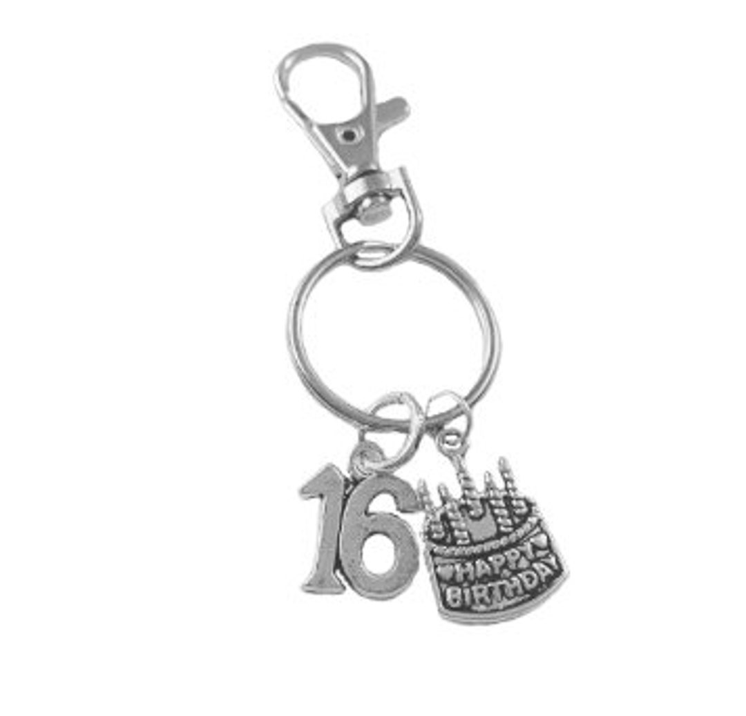 16th Birthday Keyring, 16th Birthday Keychain, 16 Birthday Keepsake ...