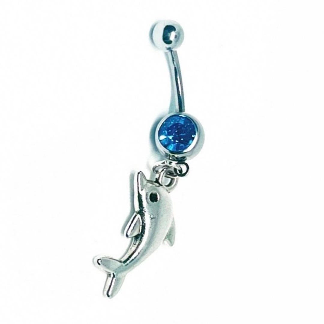 Dolphin Belly Button Ring, Dolphin Belly Bar, Dolphin Body Jewellery ...