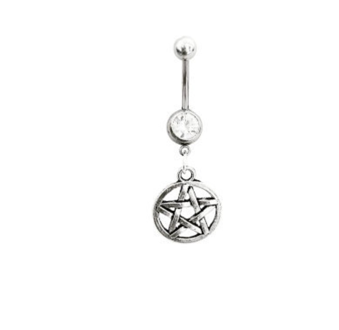 Pentacle Belly Button Ring, Pentacle Jewellery, Gothic Belly Button ...