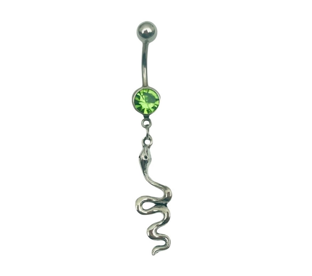 Snake Belly Button Ring, Snake Belly Bar, Snake Body Jewellery, Snake ...