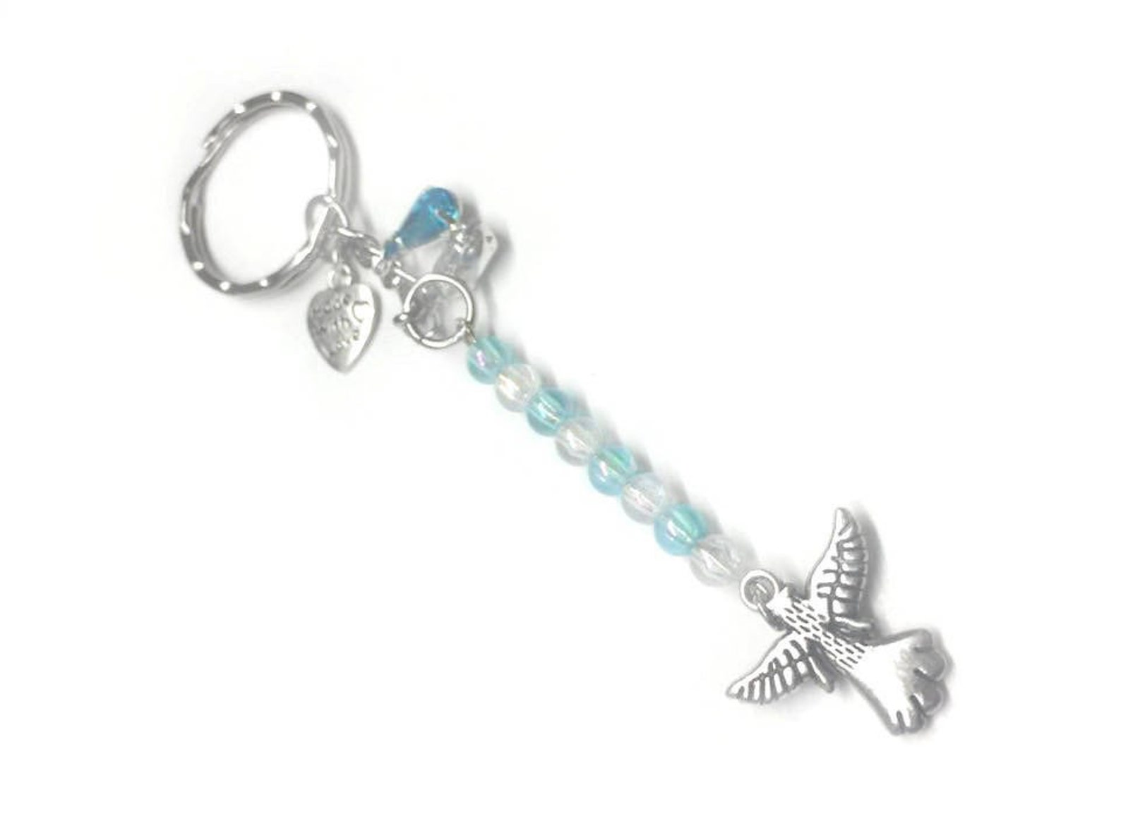 Angel Keyring Angel Bag Charm Angel Wings Keyring Thinking - Etsy