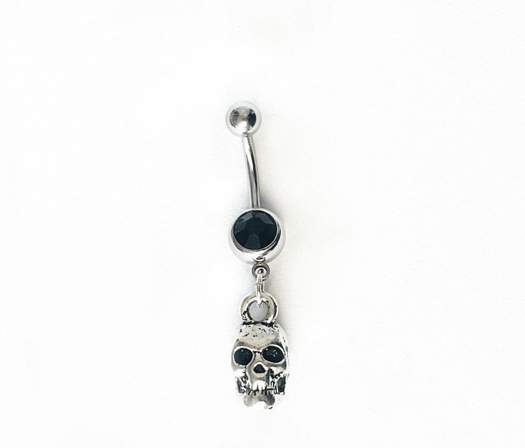 Skull Belly Button Ring, Gothic Belly Button Ring, Gothic Body Jewelry ...