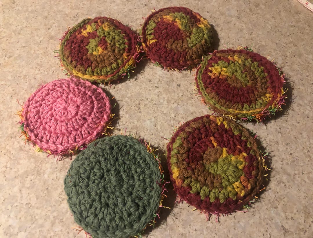 SET OF 6 Exfoliating Face Scrubby Made With 100% Cotton and Scrubby ...