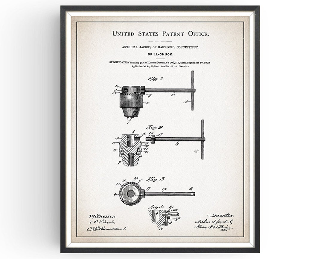 Drill Chuck Print Carpenter Gift Handyman Art - Etsy