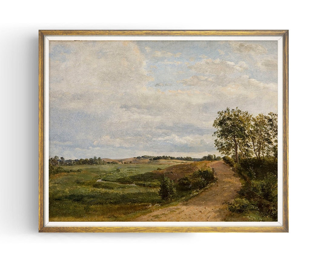 Landscape Painting Country Landscape C. 1800 Farmhouse Decor Cottage ...