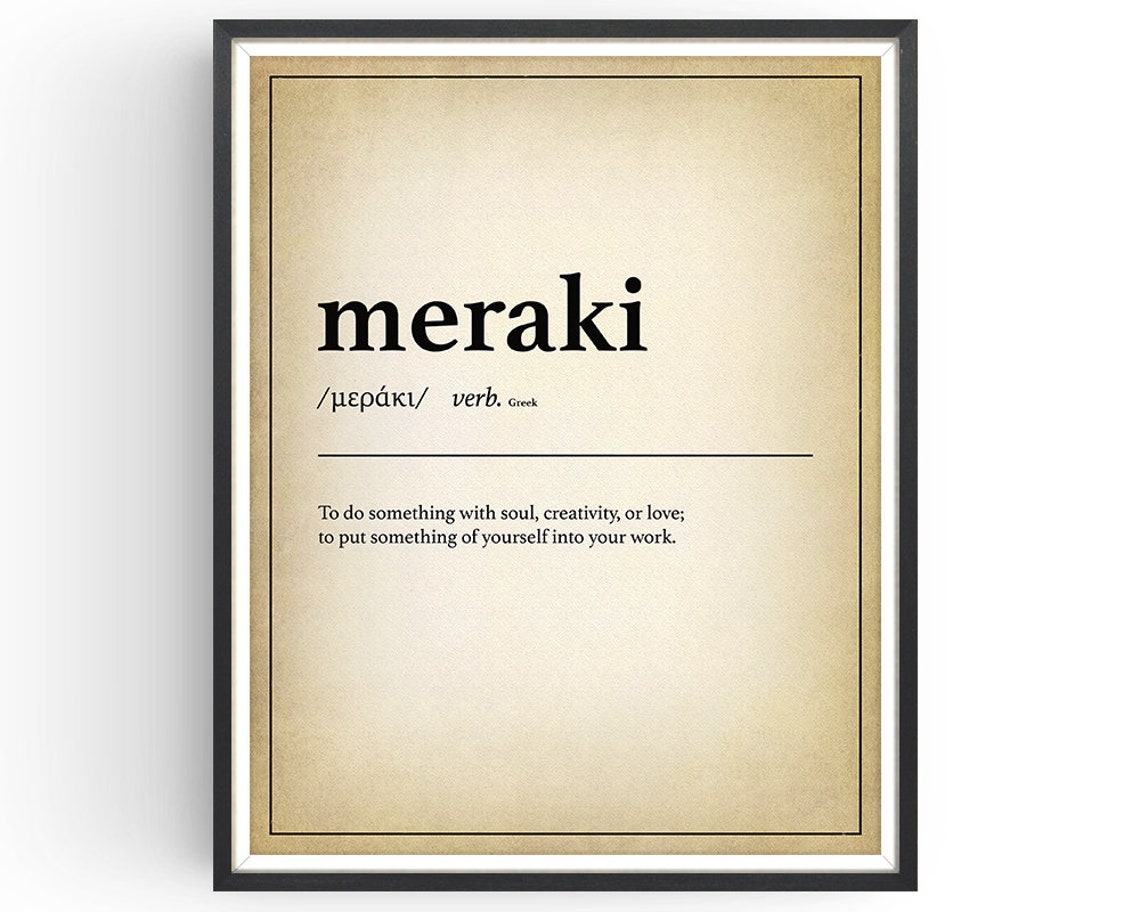Meraki Definition Print Spiritual Minimalist Home - Etsy