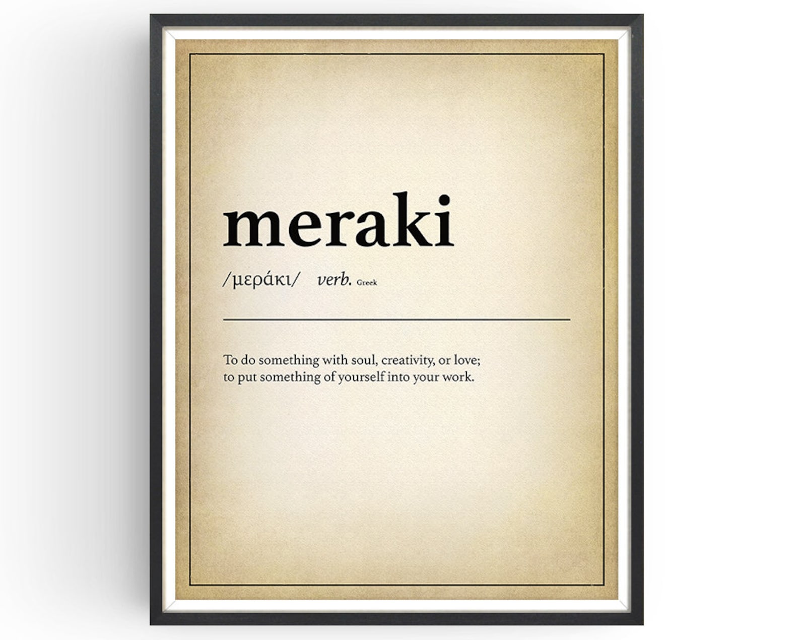 Meraki Definition Print Spiritual Minimalist Home - Etsy