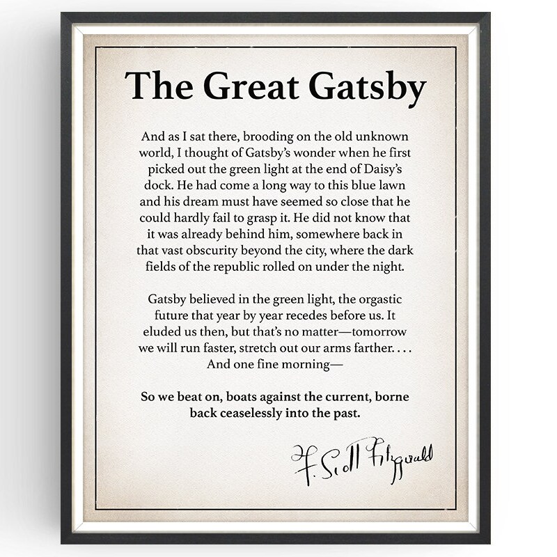 Gatsby Quote Print - Etsy