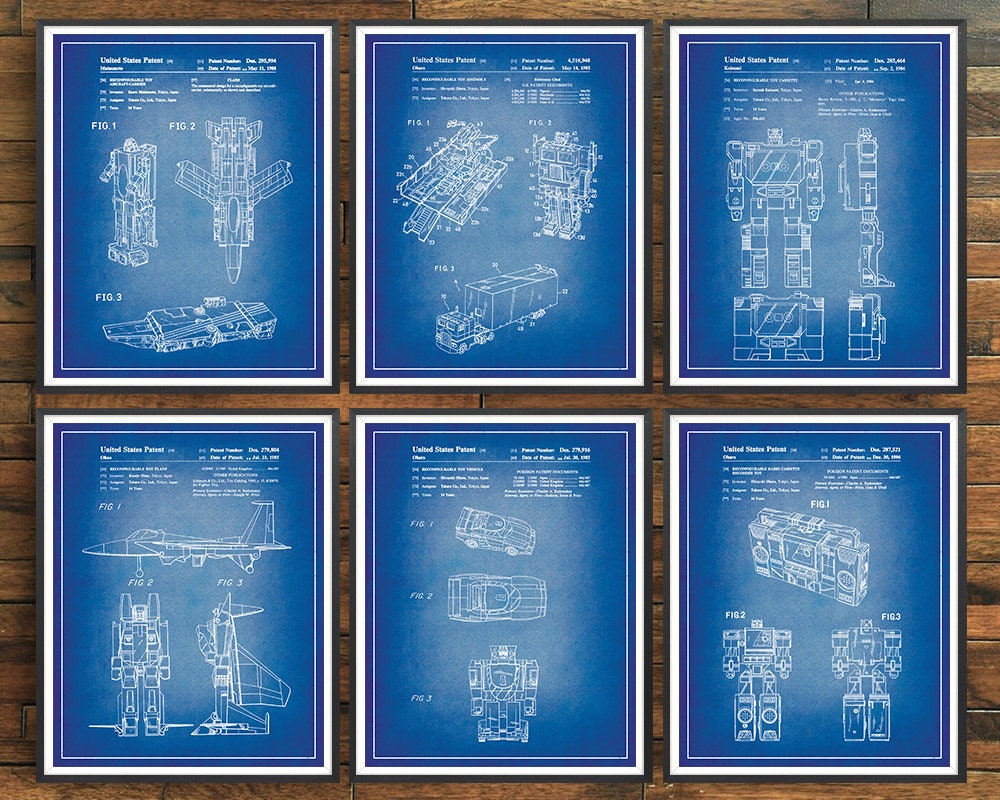 Transformers Patent Prints Set of 6 Transformers Print - Etsy