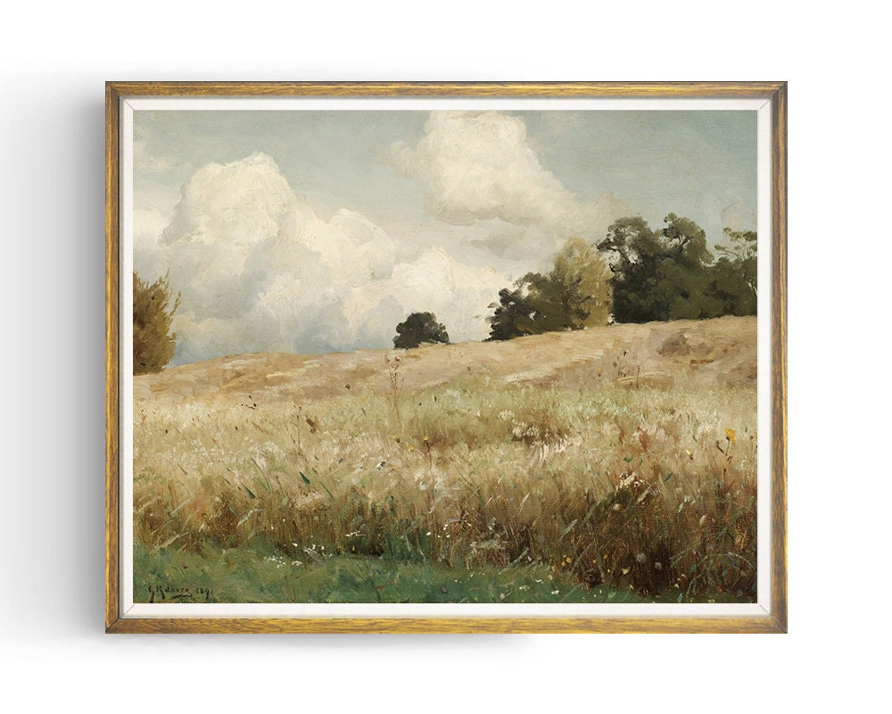 Landscape Painting Country Landscape C. 1800 Farmhouse | Etsy