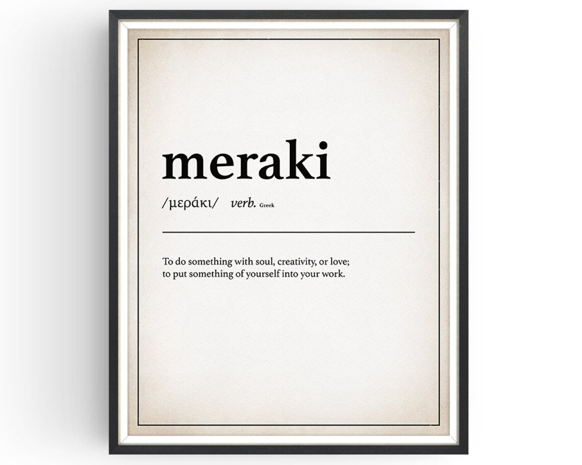 Meraki Definition Print Spiritual Minimalist Home - Etsy