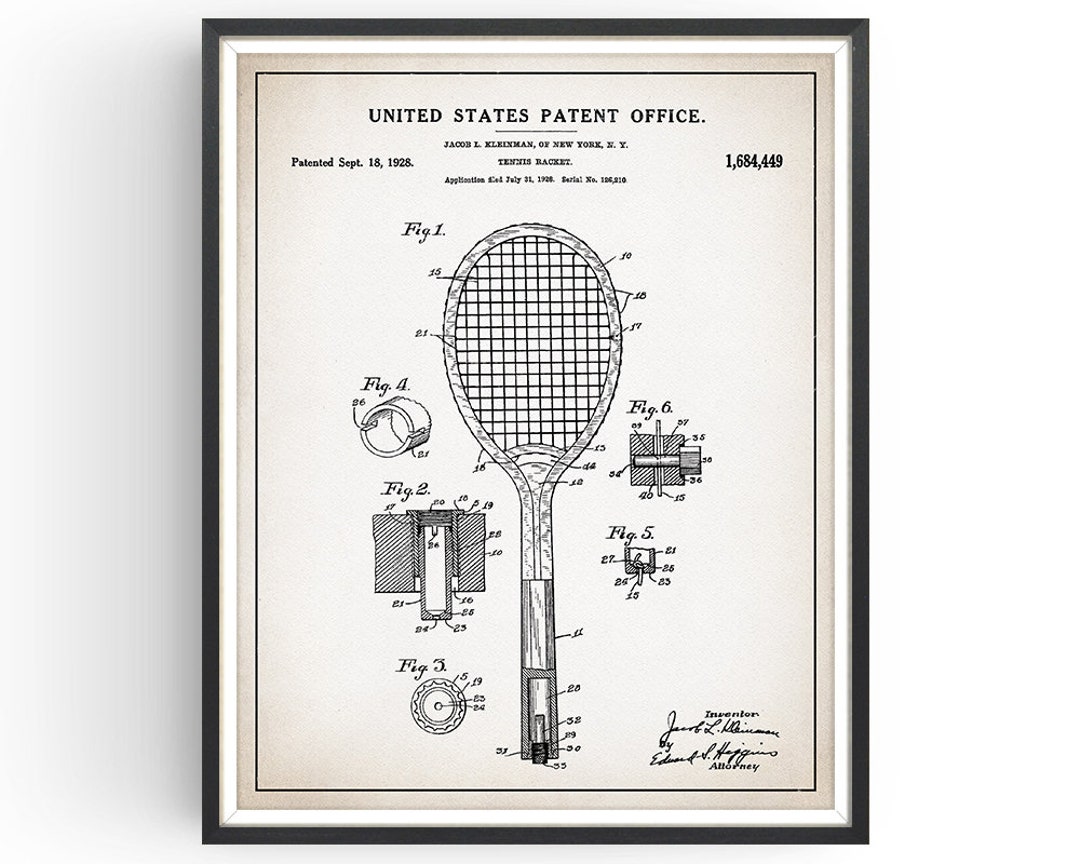 Tennis Racquet Patent Print - Tennis Racket - Sports Inventions ...