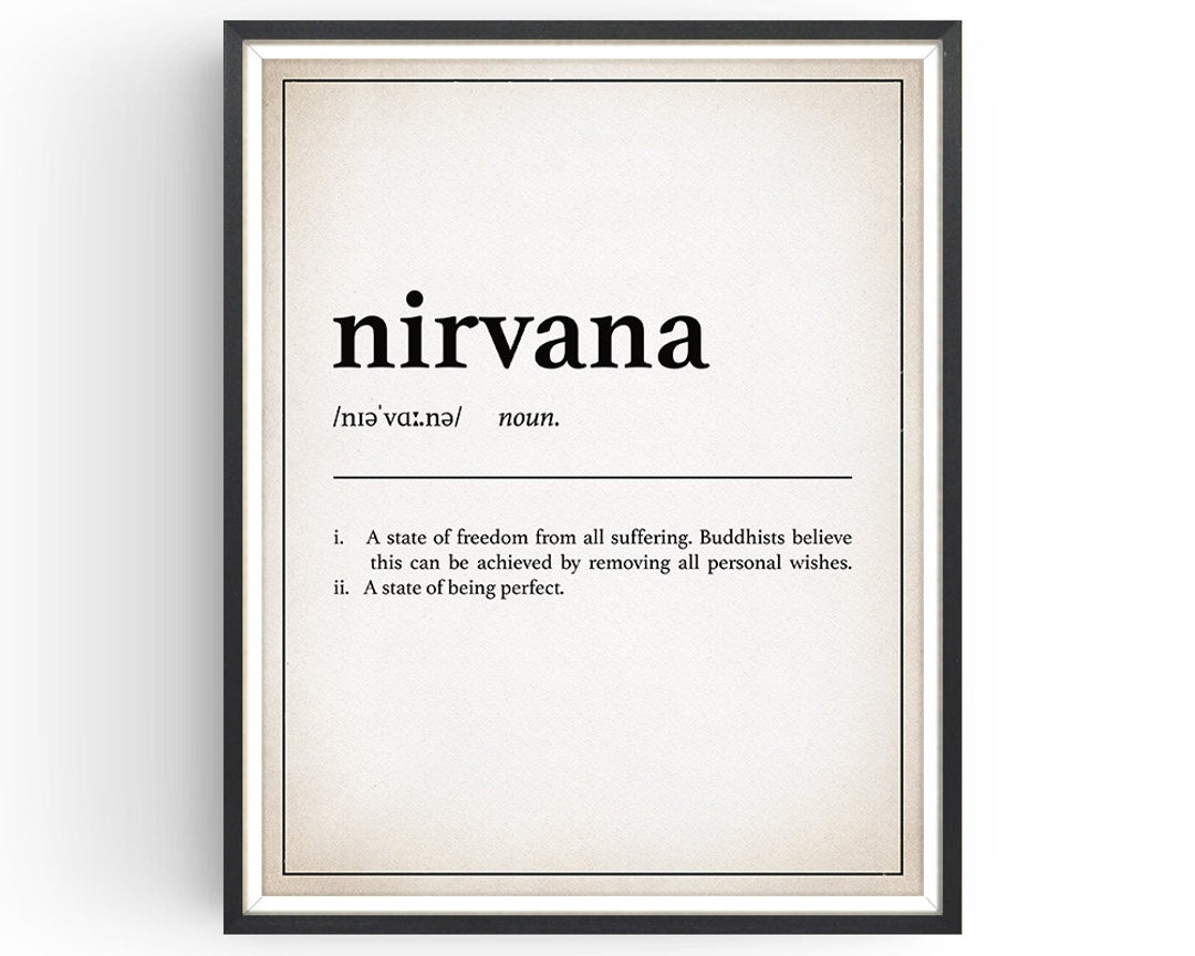 Nirvana - Definition Print - Spiritual - Minimalist - Buddha Wall Art - Rustic Home Decor ...