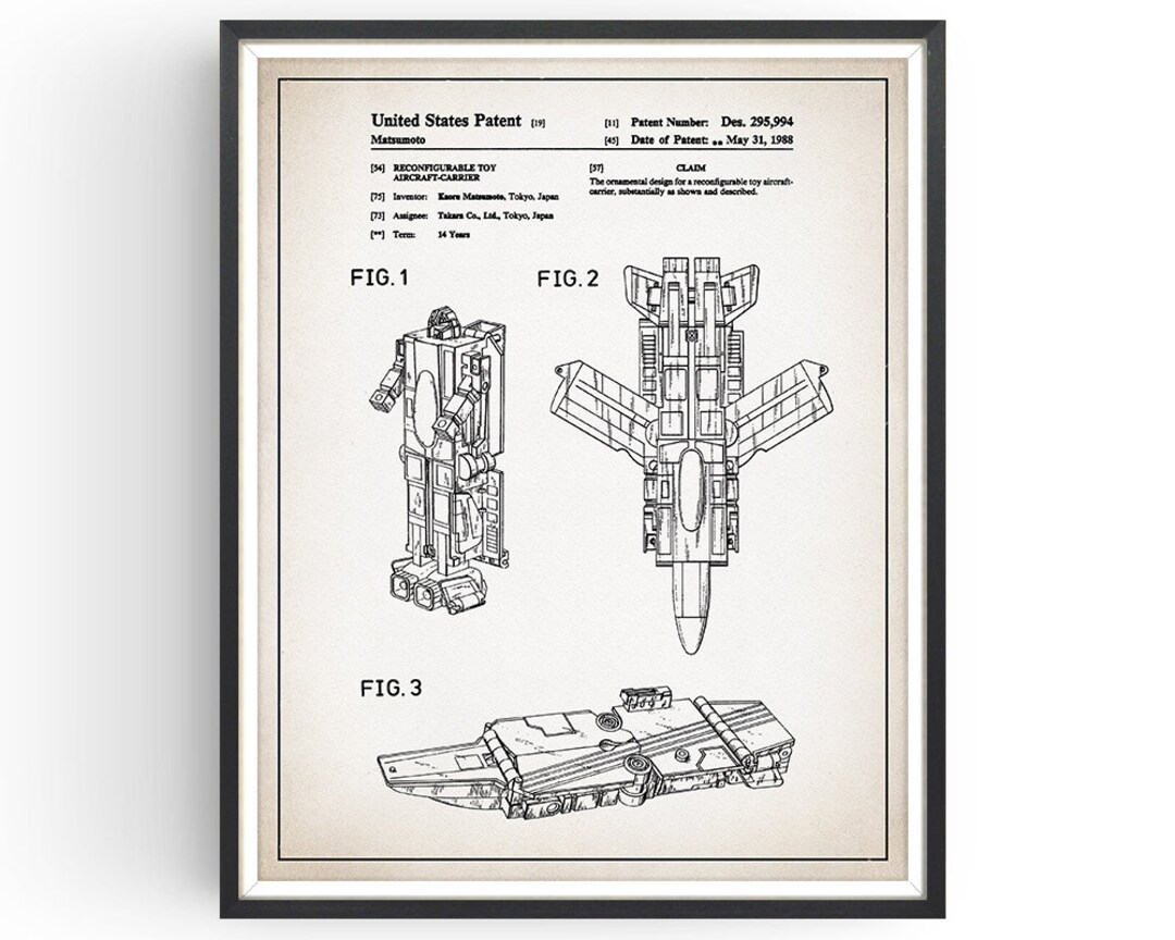 Transformers Patent Print - Broadside - Generation 1 Transformer ...