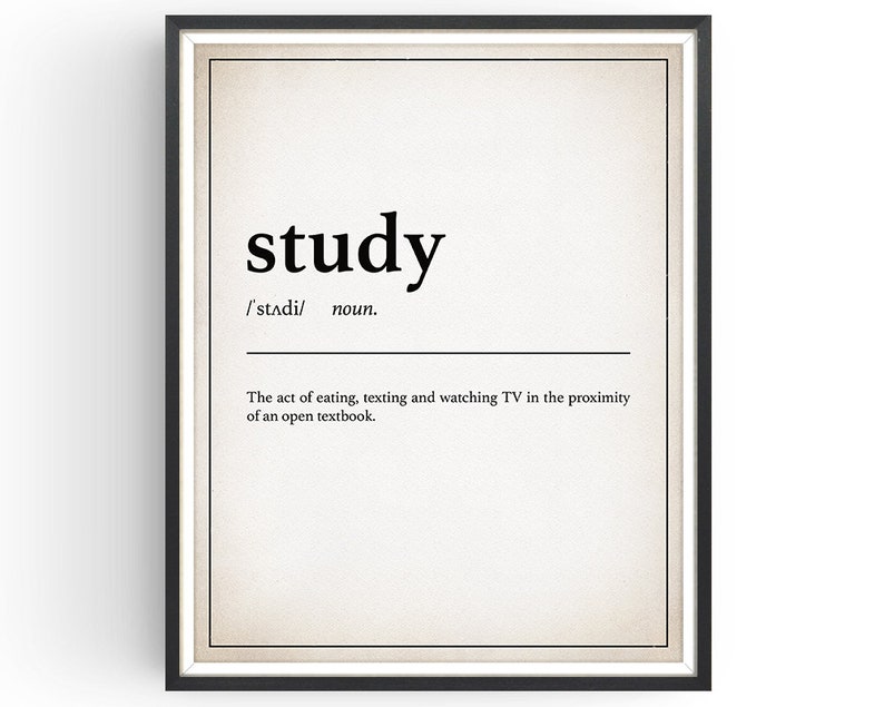 Study Definition Print Study Sign Rustic Home Decor | Etsy UK