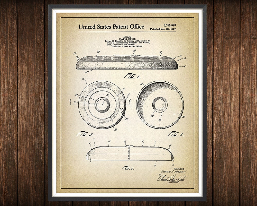 Frisbee Patent Print Ultimate Frisbee Frisbee Invention | Etsy