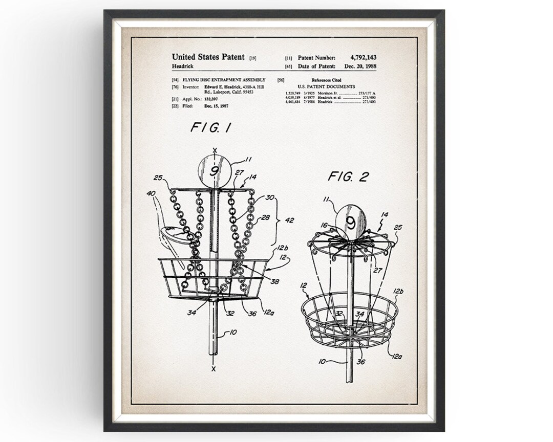 Frisbee Golf Net Patent Print Frisbee Golf Design Flying Disc Golf ...