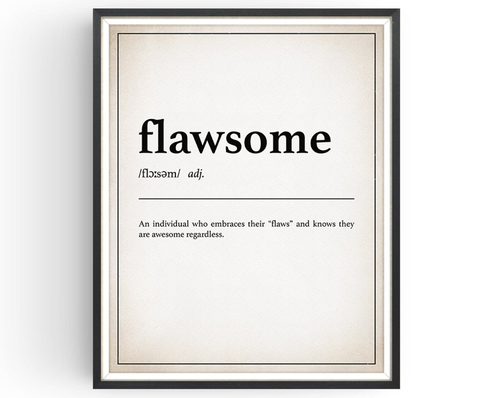 Flawsome Definition Funny Art Print Minimalist - Etsy UK