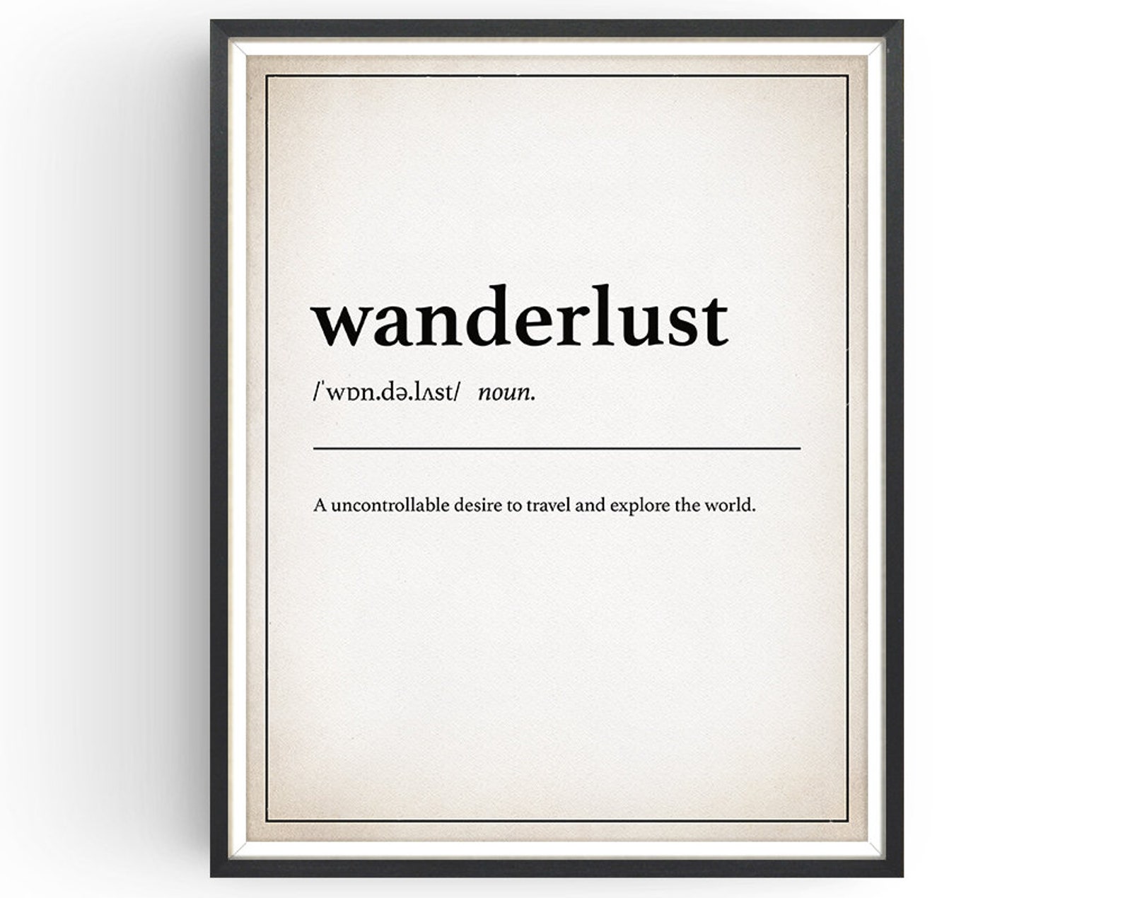 Wanderlust Definition Print Rustic Home Decor | Etsy