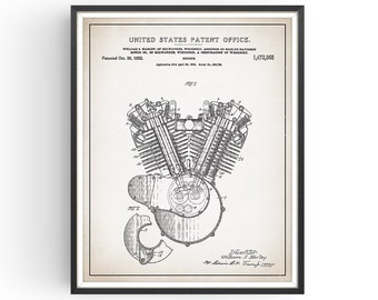Harley Davidson Panhead Engine Motorcycle Art Print Picture - Etsy