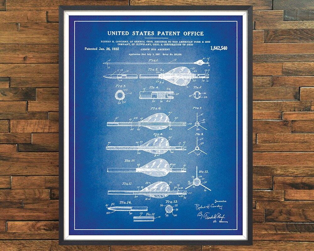 Arrow Patent Print Archery Print Bow and Arrow Archery - Etsy UK