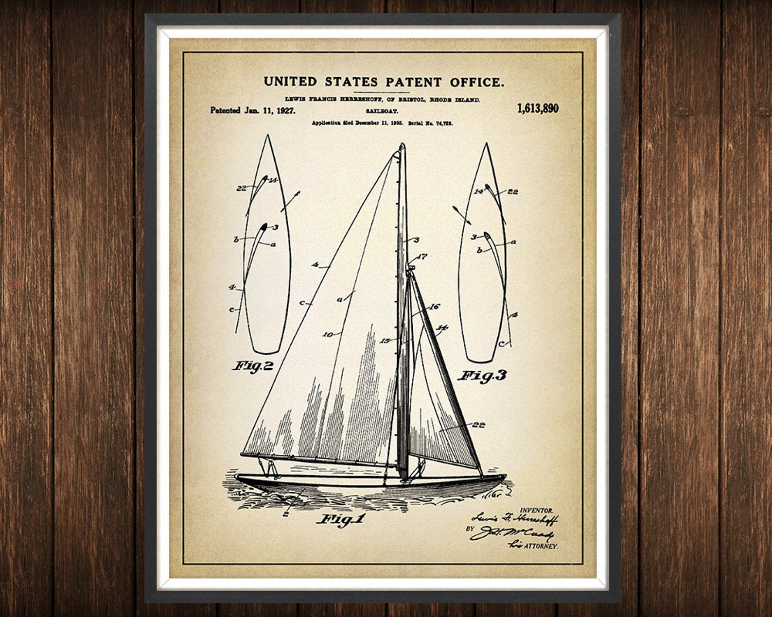 Sailboat Patent Print Sail Boat Art Sailing Boat Print - Etsy UK