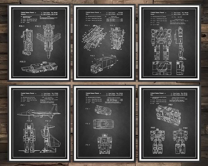 Transformers Patent Prints Set of 6 Transformers Print | Etsy
