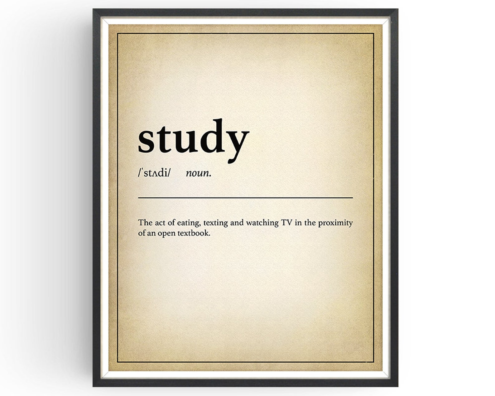 Study Definition Print Study Sign Rustic Home Decor - Etsy UK