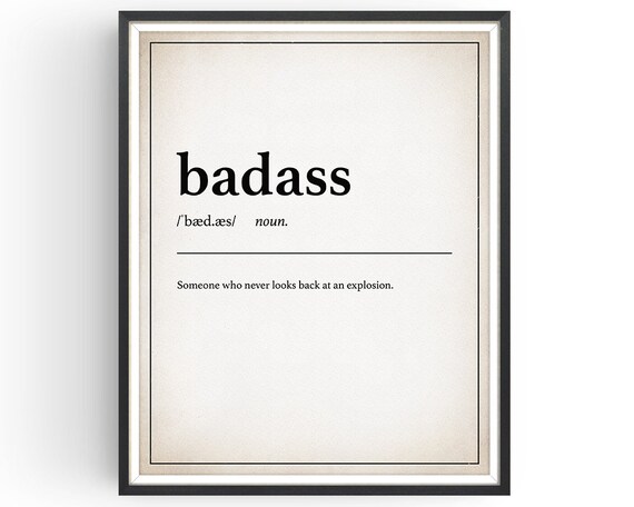 Badass Badass Definition Minimalist Funny Art Print | Etsy