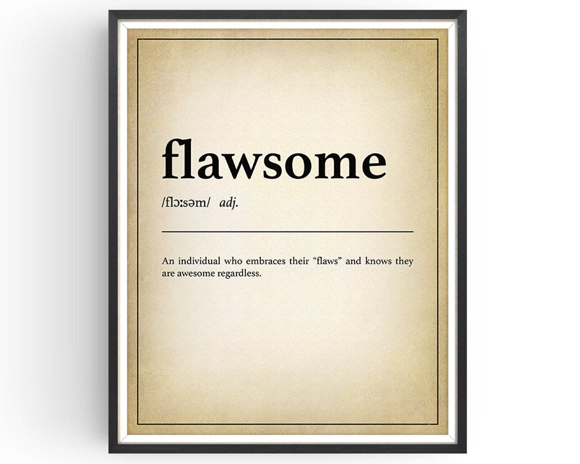 Flawsome Definition Funny Art Print Minimalist - Etsy UK