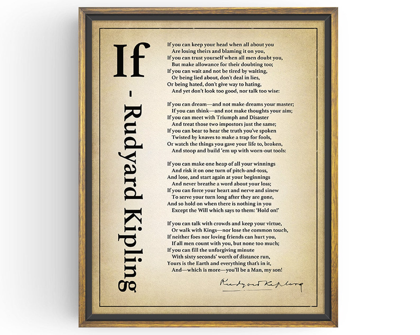 If Print Rudyard Kipling Inspirational Quote Graduation - Etsy UK