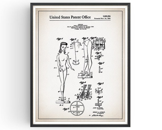 Barbie Doll Patent Print Barbie Print Vintage Barbie Toy - Etsy