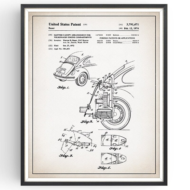 Vw Beetle Blueprint - Etsy